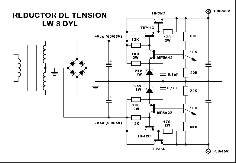 Problema con fuente regulada a transistores simple. | Foros de Electrónica