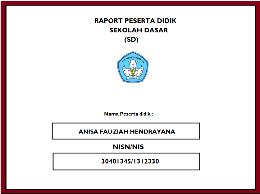 format buku raport sd kurikulum 2013 - Arsip Bendahara