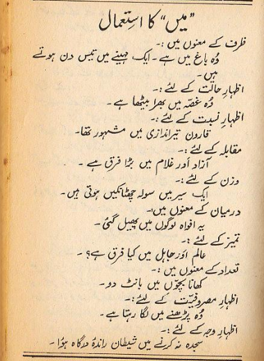 Urdu grammar online: haroof e jar