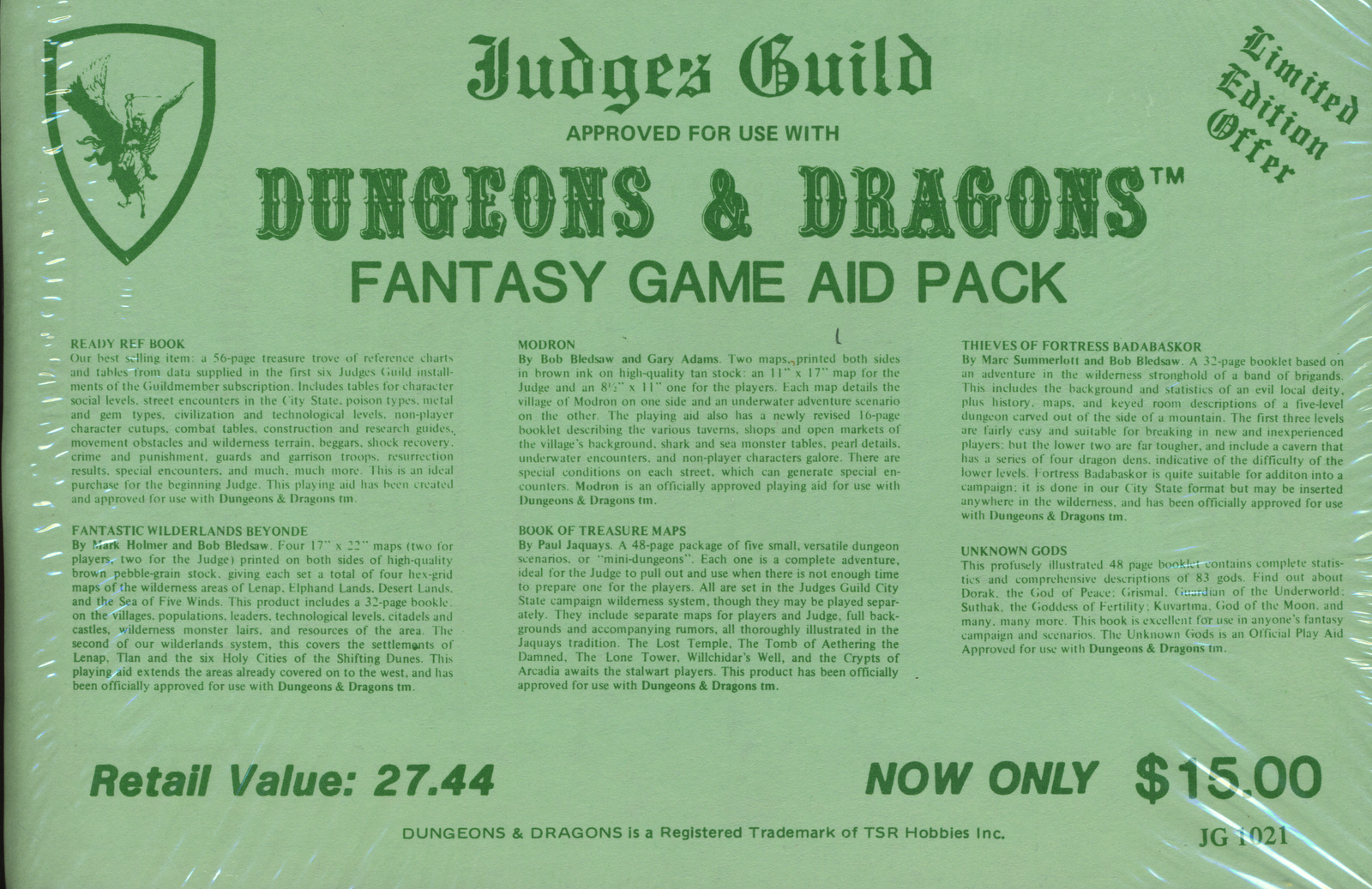 Carjacked Seraphim: Judges Guild Fantasy Game Aid Pack