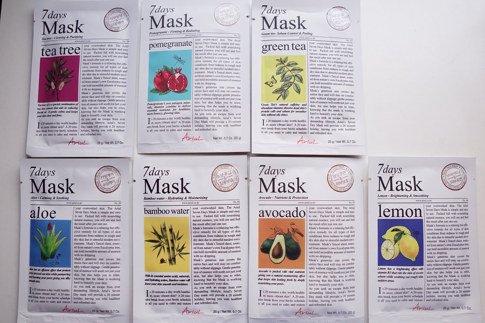 [Review]: Ariul 7 Days Masks - Stevie Wong