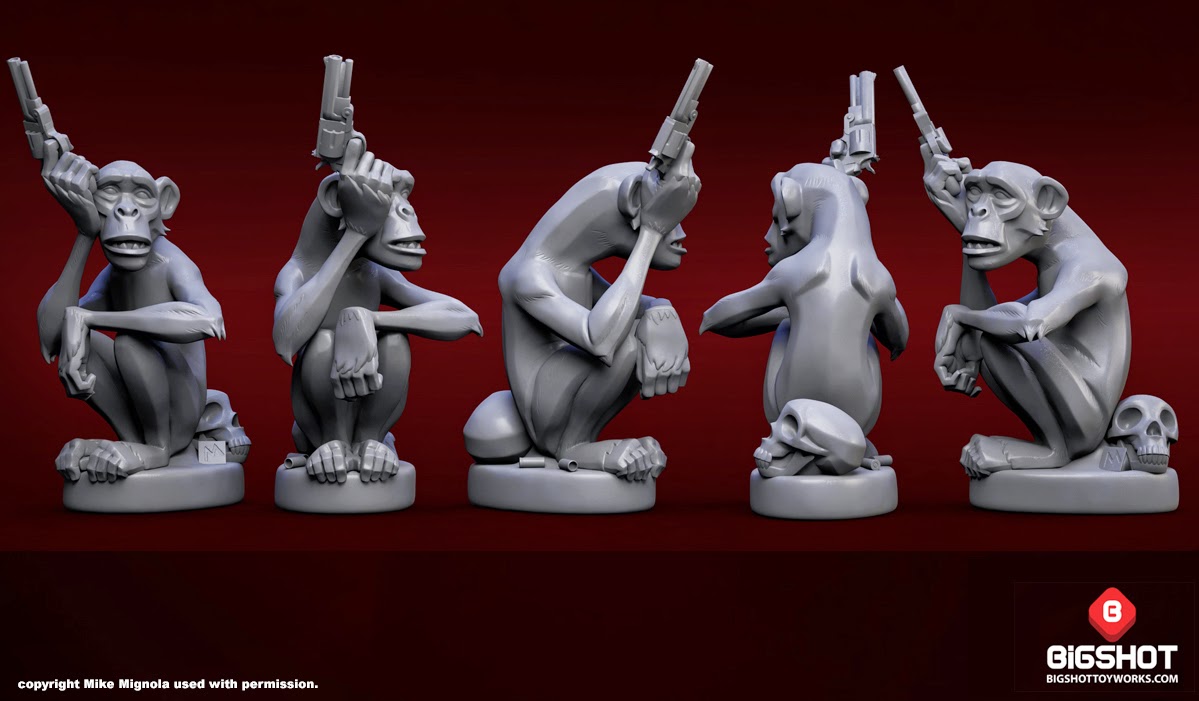 Mike Mignola Monkey with a Gun sculpture by Bigshot Toyworks up for ...
