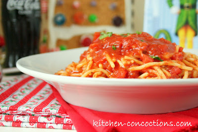 Dinner n' a Movie: "Elf" and Buddy's Maple Syrup Spaghetti - Kitchen ...