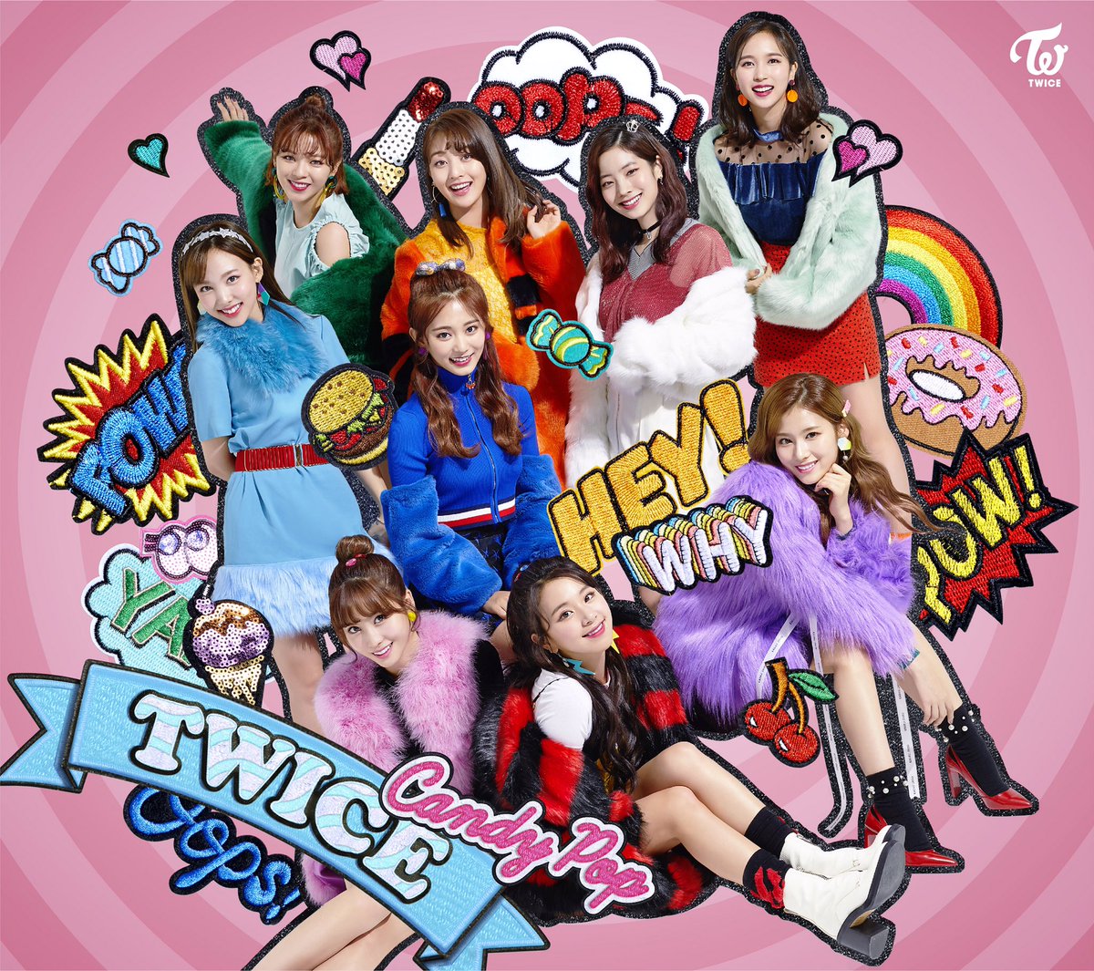 TWICE、2018年2月7日に日本2ndシングル「Candy Pop」リリース決定！カラフルな4種のジャケットを先行公開 ~ All About GIRLS' K-POP