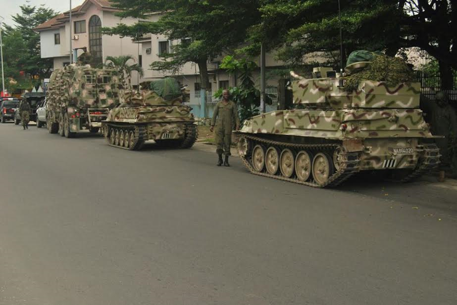 Photos: Army parades armoured tanks on Port Harcourt road