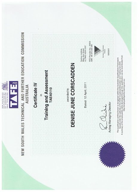 Denise's CV: TAA & TAE Certificate IV