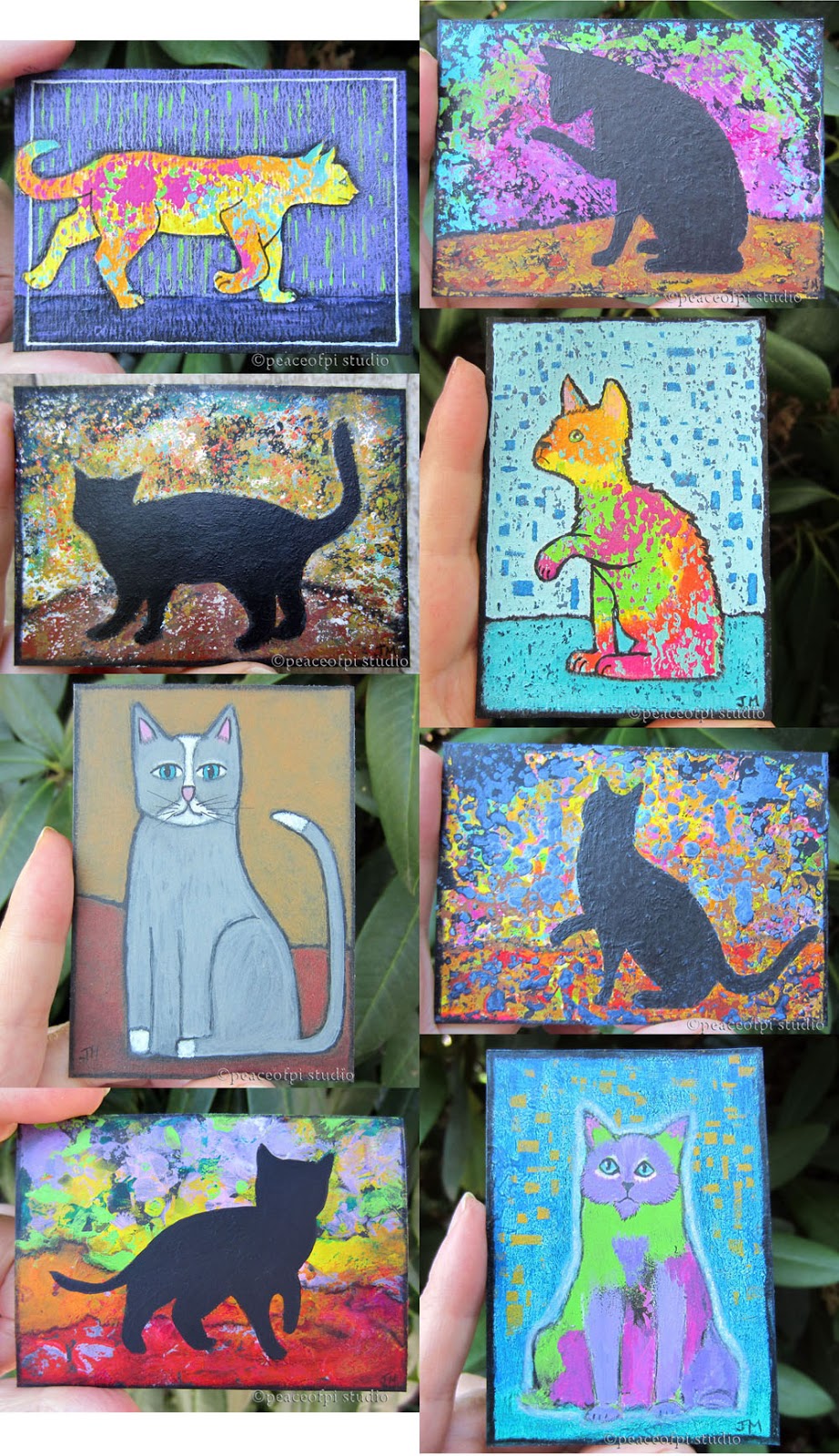 peaceofpi studio: New Homes for Miniature Cat Paintings