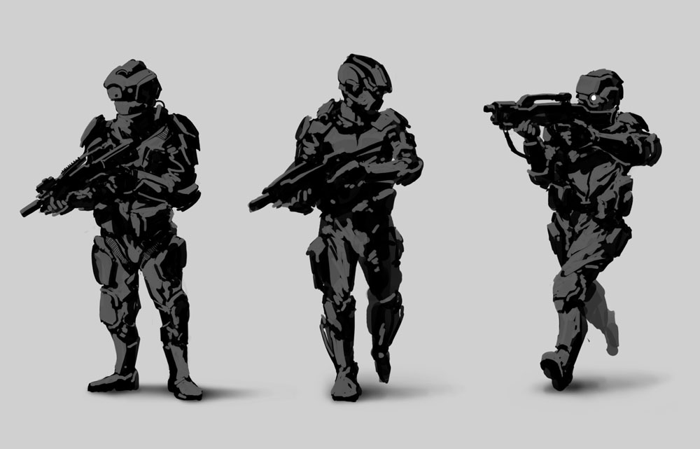 Stoo's Art Blog: Future marines sketches