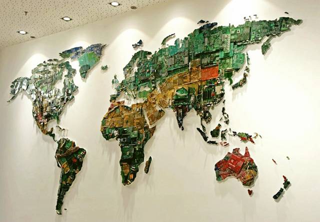 World Map of Computer Chips - Popular Image