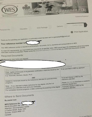 Maple Leaf Chronicle: Our Journey to Canada: WES Educational Credential ...