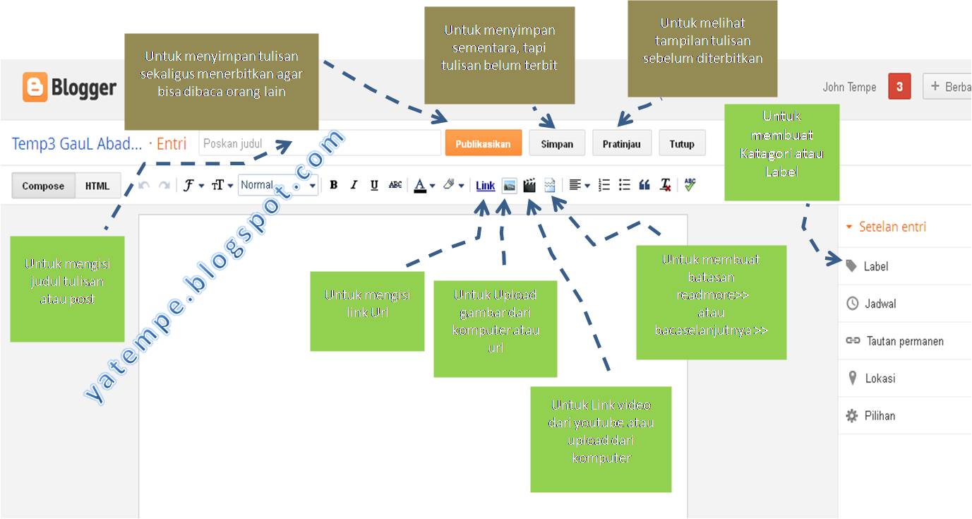 Temp3 GauL Abad 2Satu: Cara Membuat Tulisan di blogger