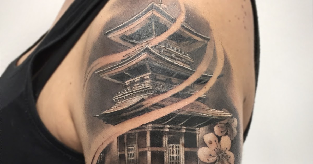 CosaFina tattoo Carlos Art Studio: tatuaje buda templo flor loto cerezo ...