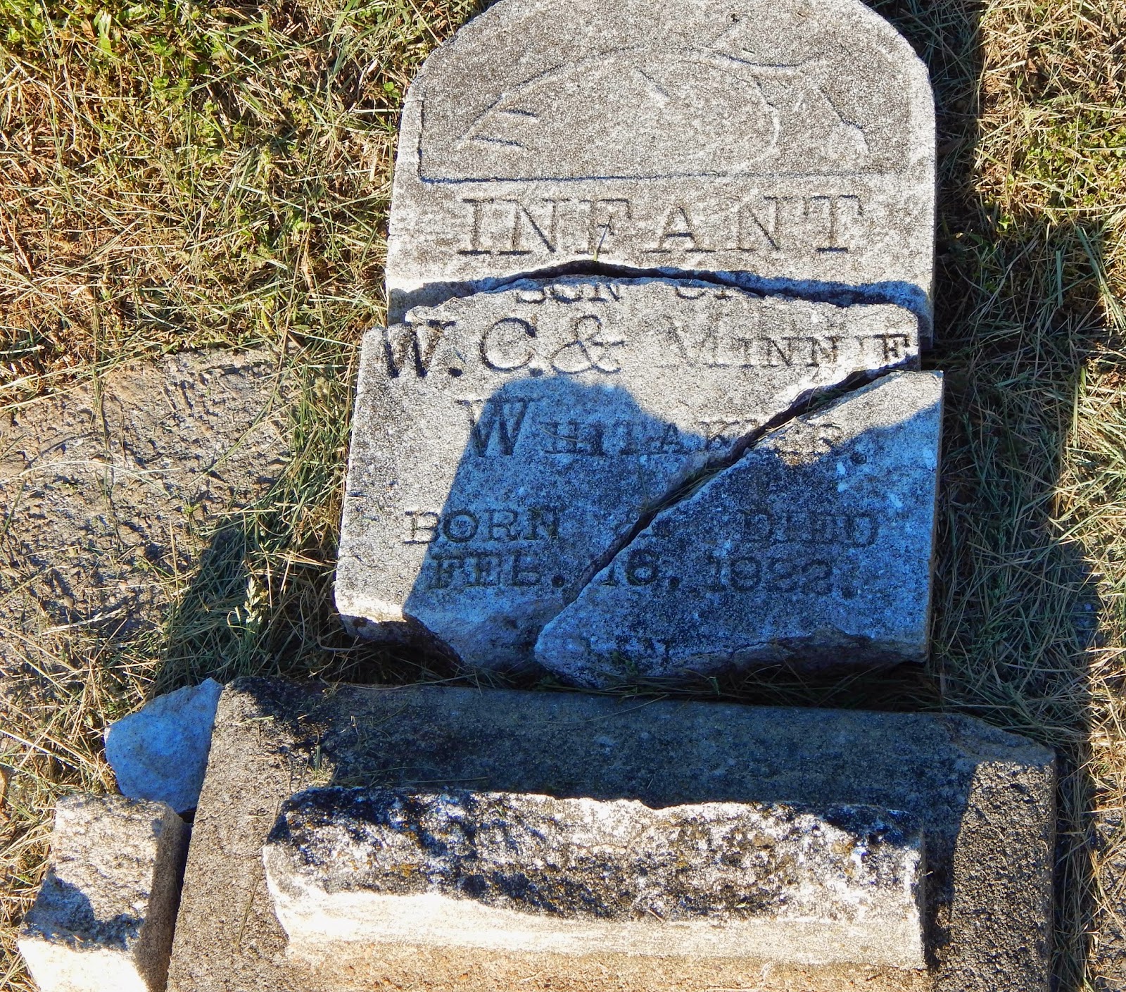 Cemeteries of the Covered Bridges: Broken Stones in Old Part of New Sharon Cemetery