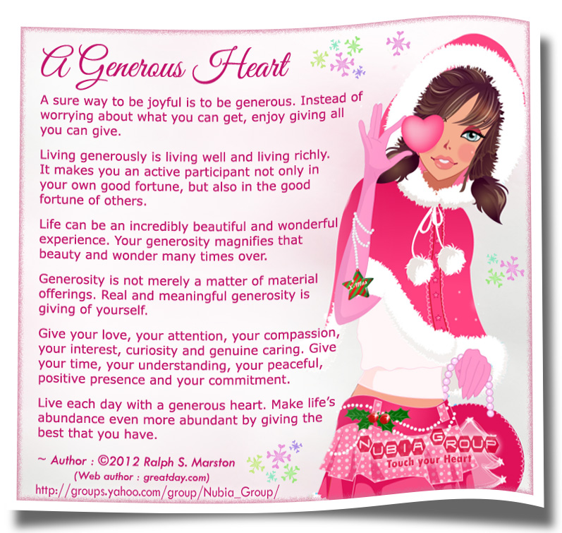 * Nubia_group Inspiration *: A Generous Heart