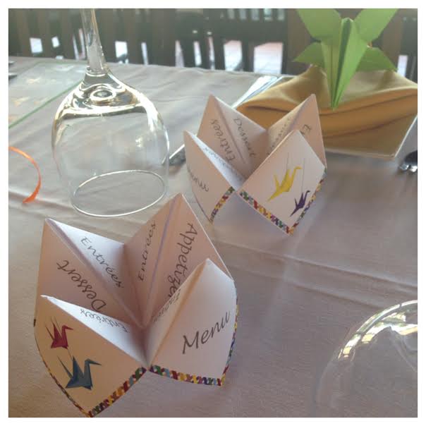 Origami Party Menu