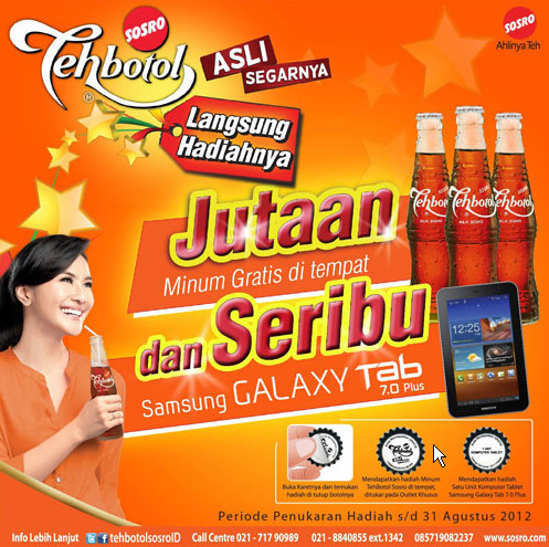 Distributor SOSRO: Consumer Promo Teh botol Sosro