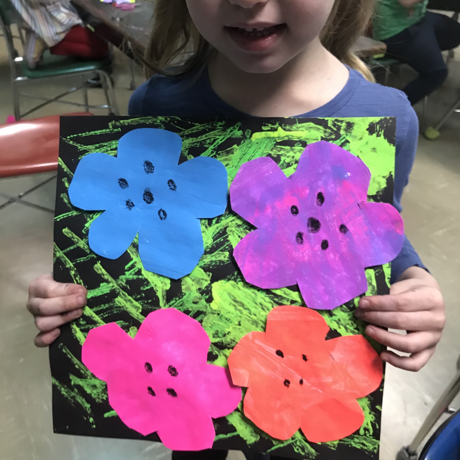 Elements of the Art Room: Kindergarten Andy Warhol Flowers