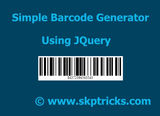 Simple jQuery Based Barcode Generator - Barcode | SKPTRICKS Simple jQuery Based Barcode Generator - Barcode | SKPTRICKS