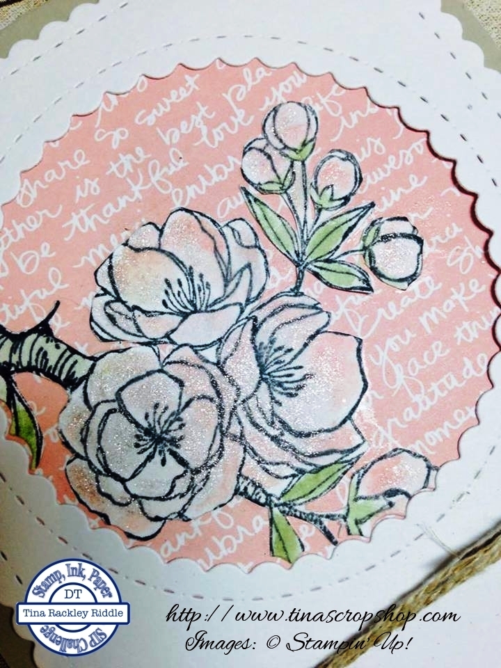 Tina's Crop Shop: SIP #38 - Color Challenge with Blushing Bride, Pear Pizzazz and Sahara Sand!