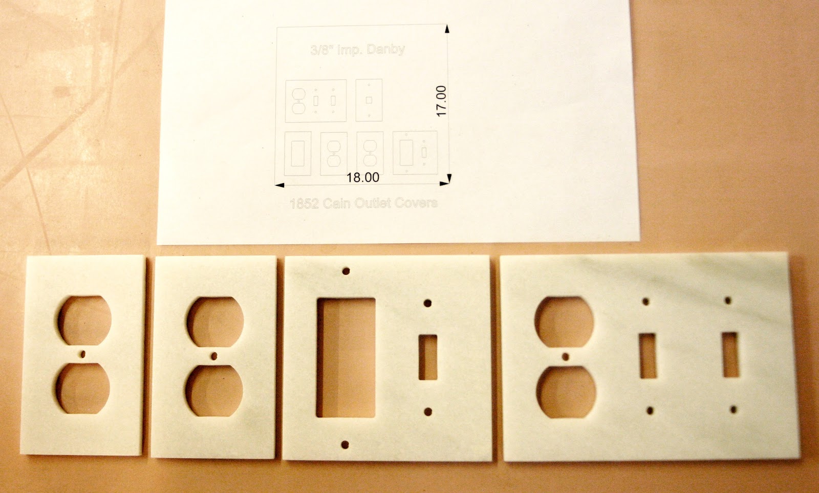 Stone outlet covers & heat registers.