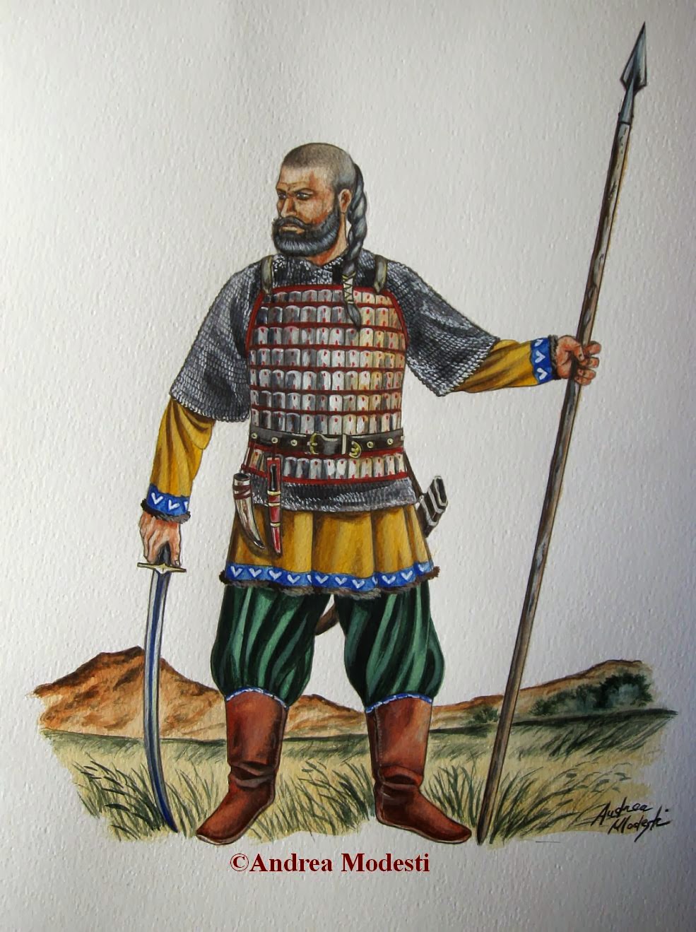 Andrea Modesti Art and Illustration: Bulgar Warrior and Mongol Horseman