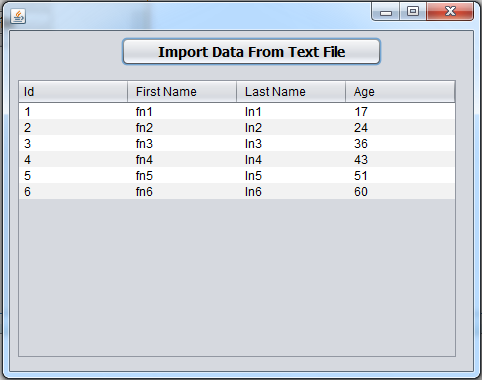 Java Import Text File Data To JTable - C#, JAVA,PHP, Programming ,Source Code
