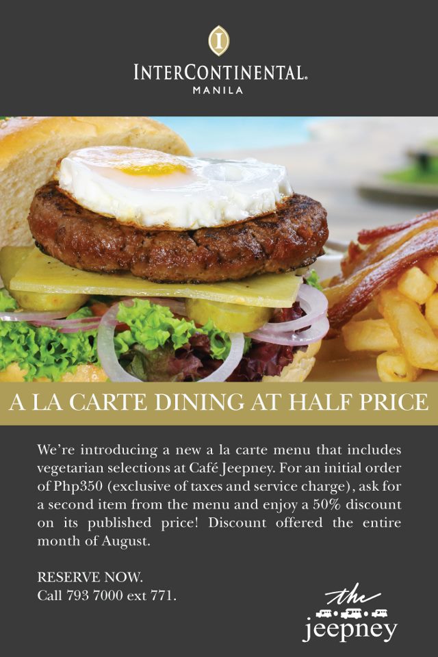 Manila Shopper: Intercon's Cafe Jeepney Ala Carte Dining at 50% off for ...