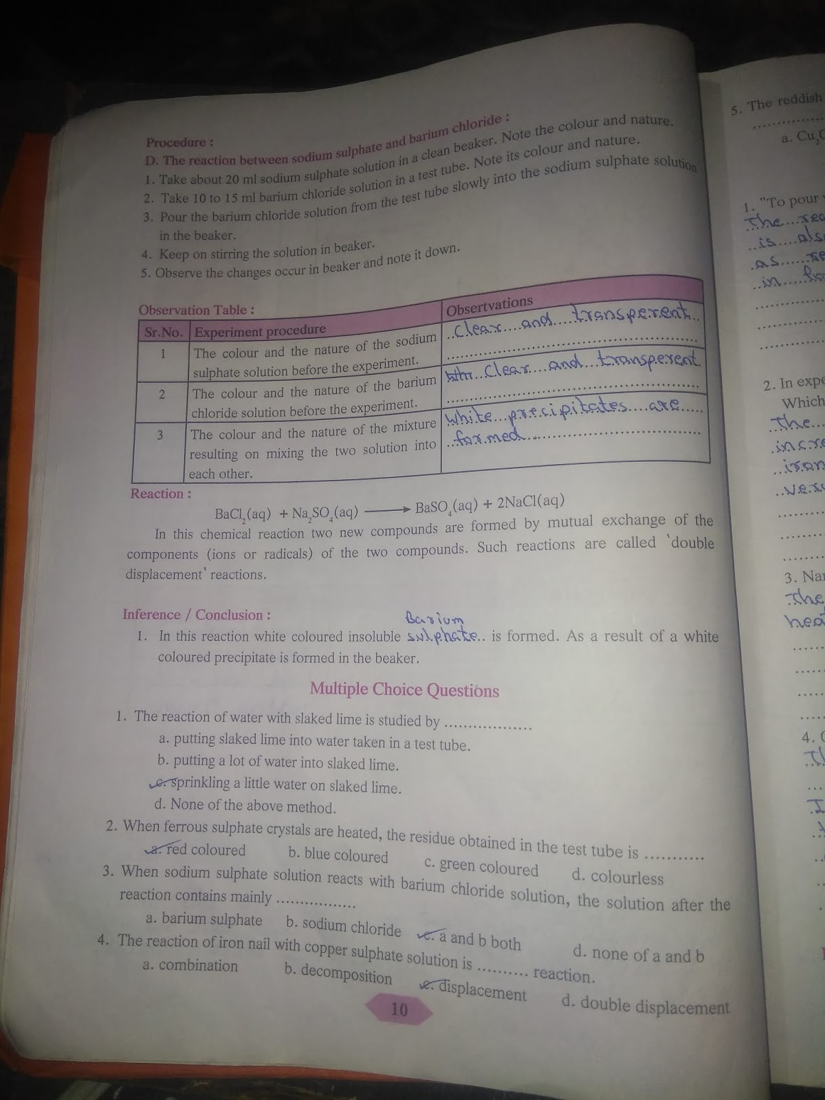 Science Pratical All Answers book