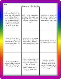 Classroom Freebies Too: Measurement Tic-Tac-Toe by Joy of Teaching