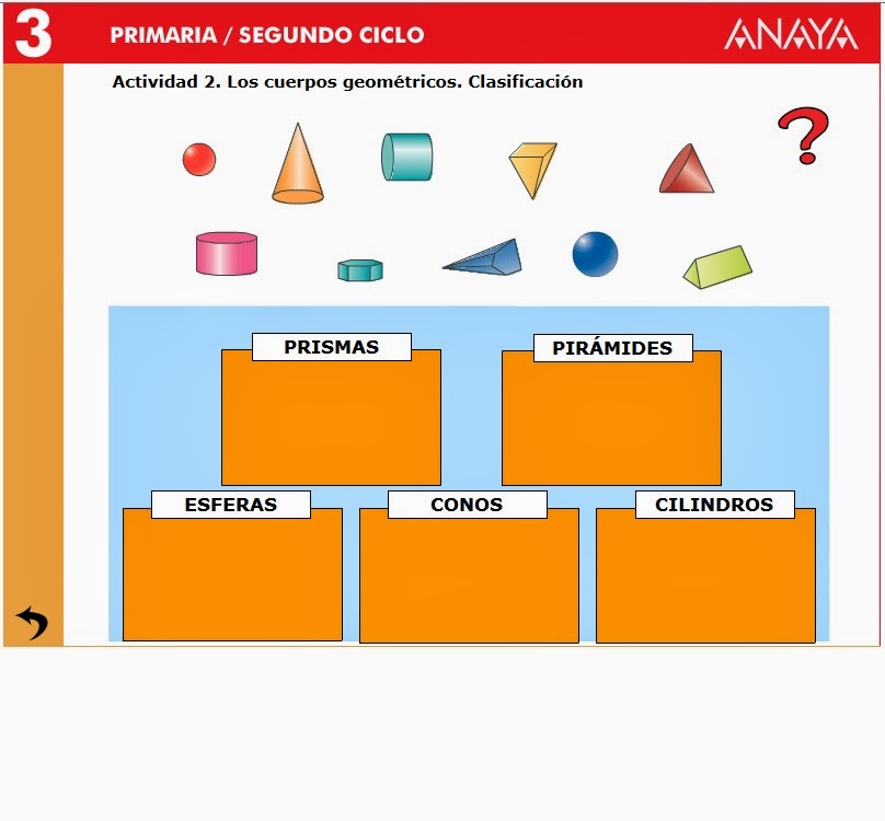ACTIVIDADES DE REPASO TERCER GRADO: CLASIFICA LOS CUERPOS GEOMETRICOS..