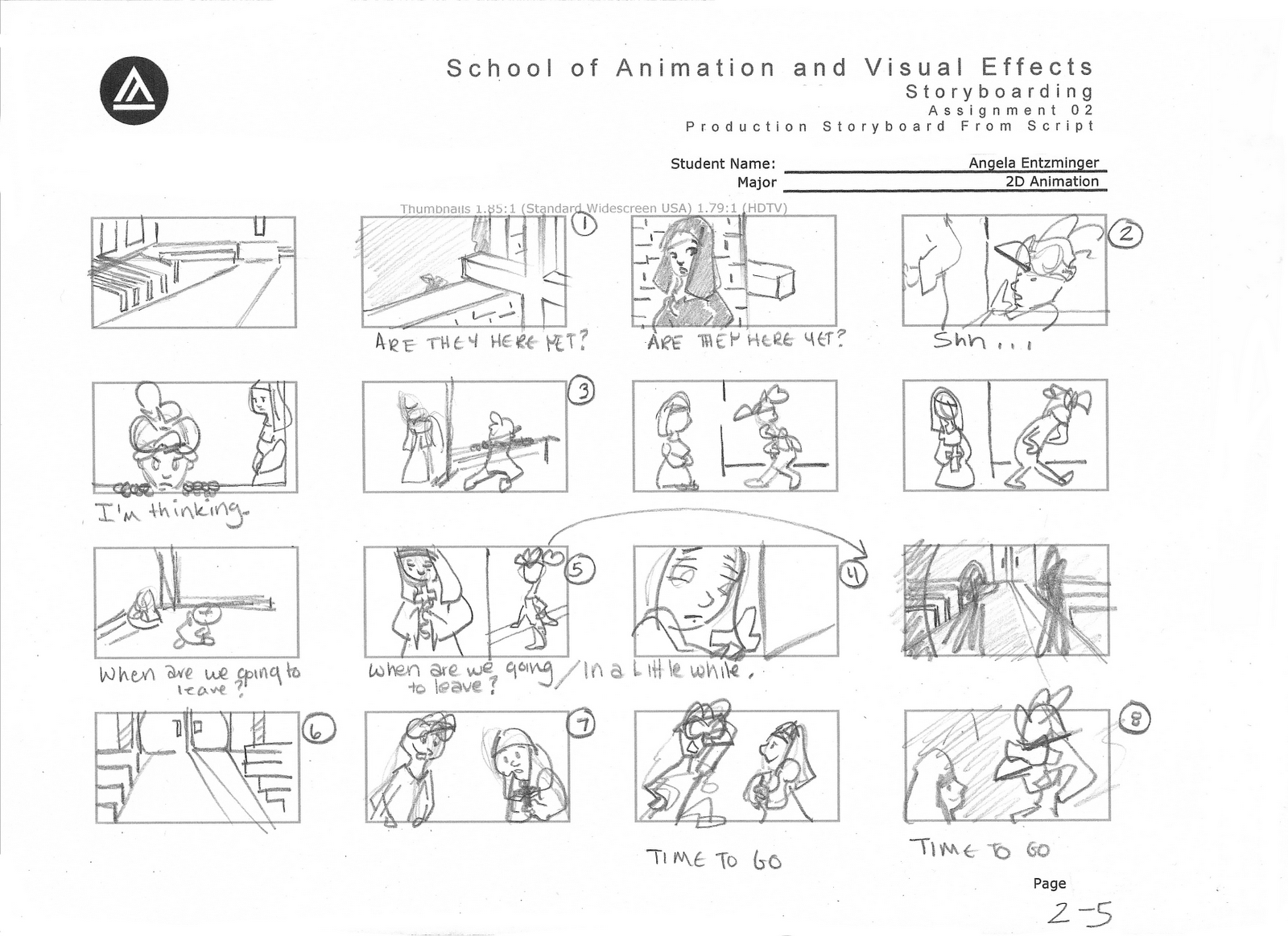 The Animator's Journal: First Storyboard Project of the Semester