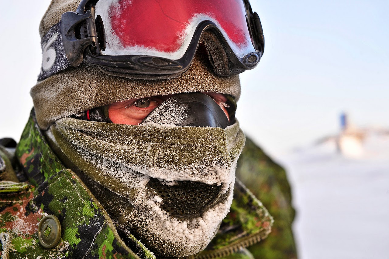 Canadian soldier of the Arctic Response Company Group preparing for a ...