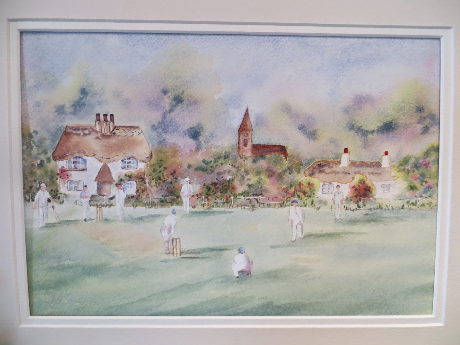 Treetops - One day classes in Newbury: Cricket on the Green Watercolour