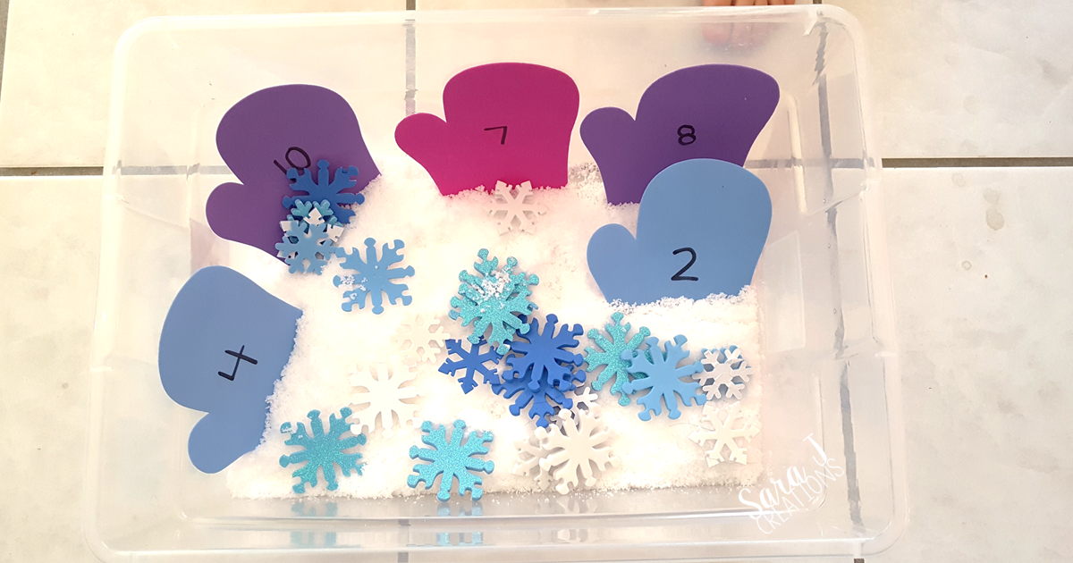 Instant Snow Sensory Bin - 5 Different Ways | Sara J Creations