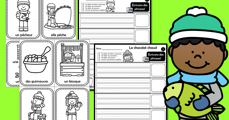 la classe de caro.: Écrivons des phrases Thème: L’hiver – Série 1