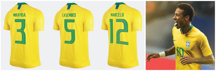 Football teams shirt and kits fan: Font Brazil World Cup 2018 Kits