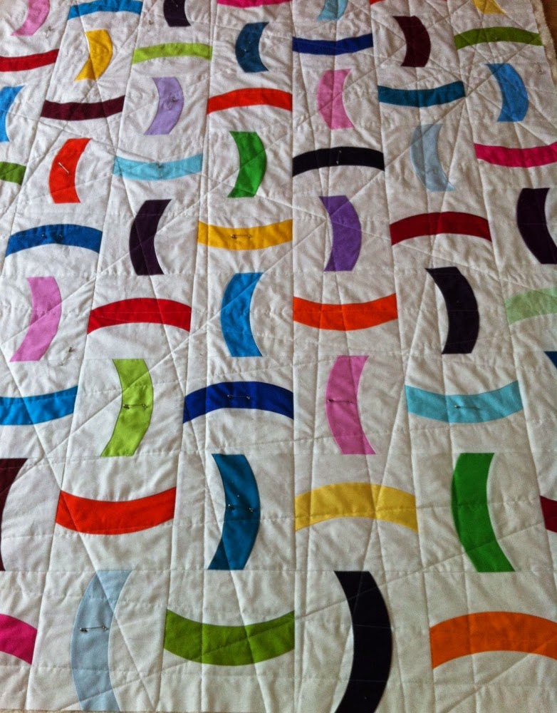 einfach bunt...: einfach bunt- Confetti Quilt mit dem Quick Curve Ruler