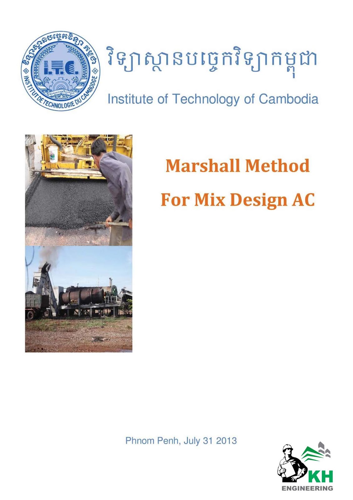 Marshall Method for Mix Design AC - Civil Engineering