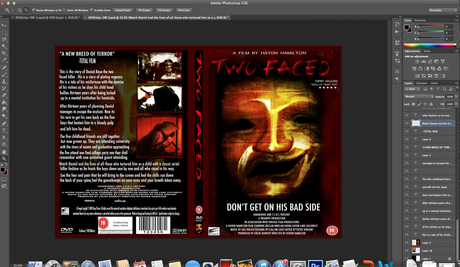 Graphics: Two Faced DVD Sleeve.