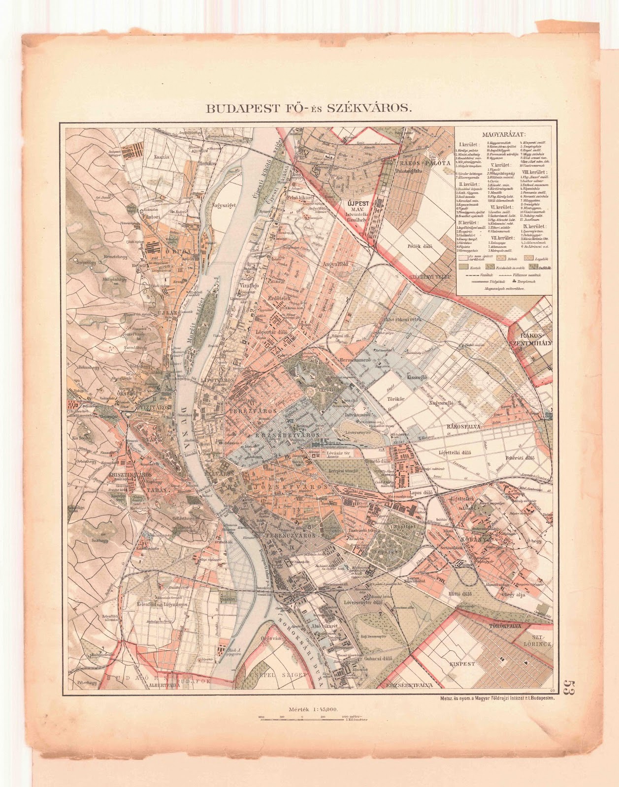 Old Budapest/Budapest régen: Budapest City Map 1908