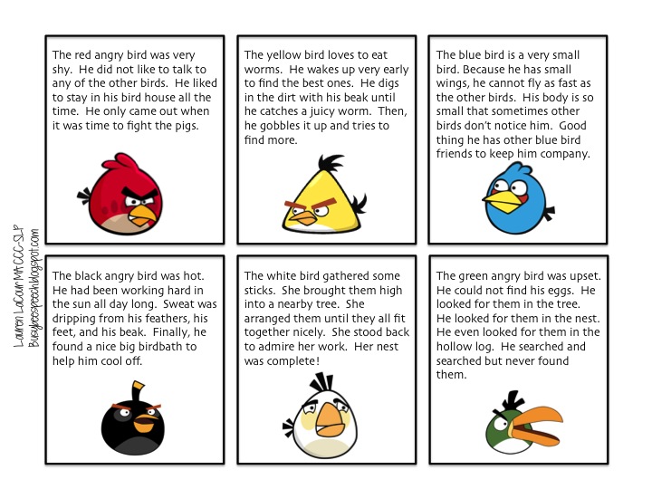 Busy Bee Speech: Angry Birds Teach Main Idea: Lesson & Game!