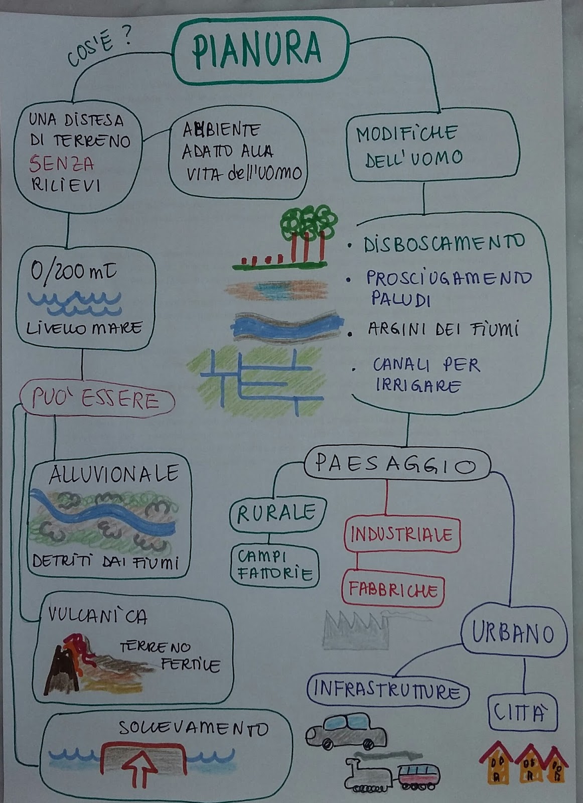 Unconventional Mom: Mind Map : LA PIANURA (terza elementare)