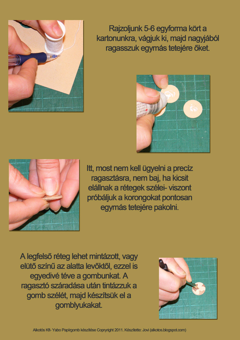 Alkotós blog: Alkotós tanfolyam 4. hét: gomb készítés