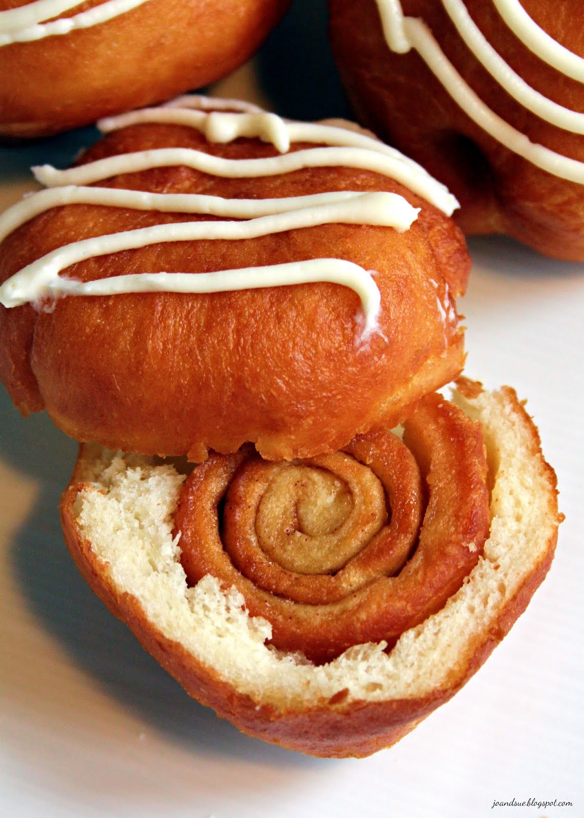 Jo and Sue: Cinnamon Bun Stuffed Donuts