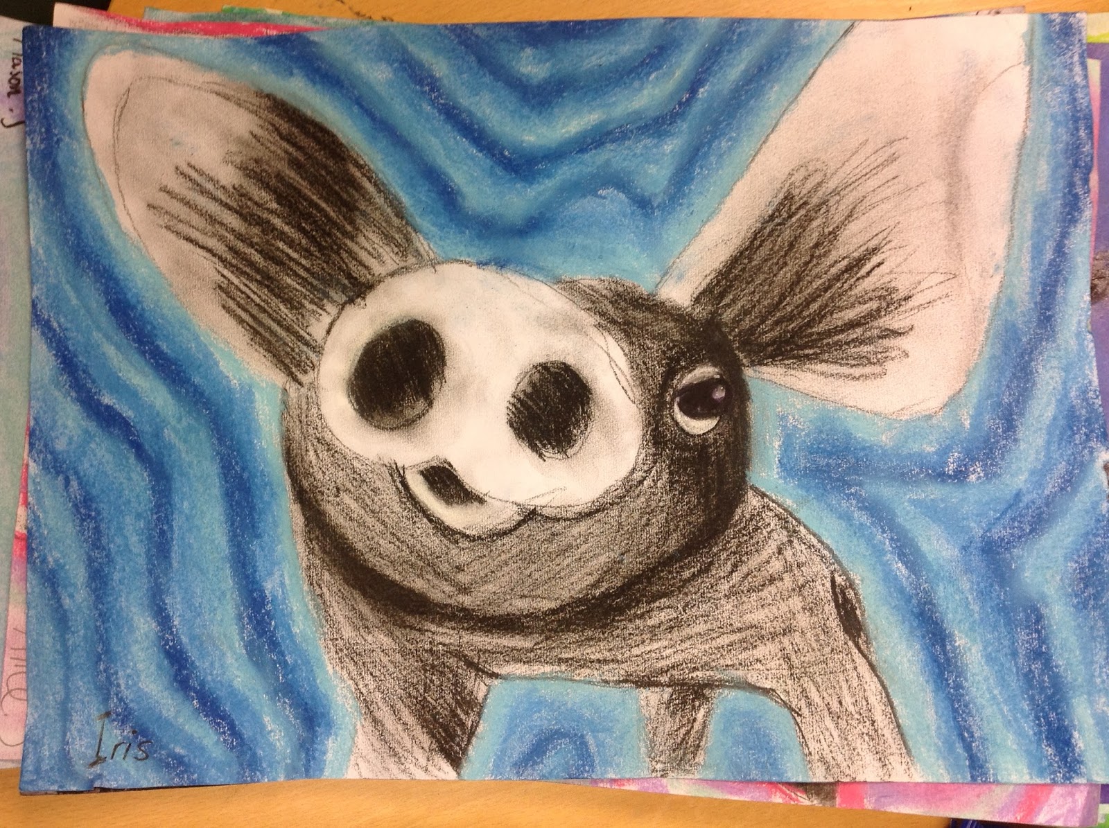 One Point Perspective - Charcoal Distorted Animals.