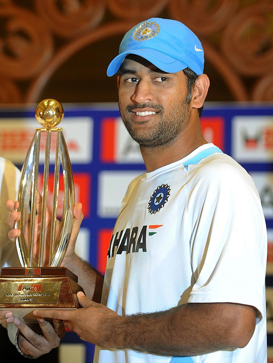 Cricketoria: MS Dhoni with Winning Trophies