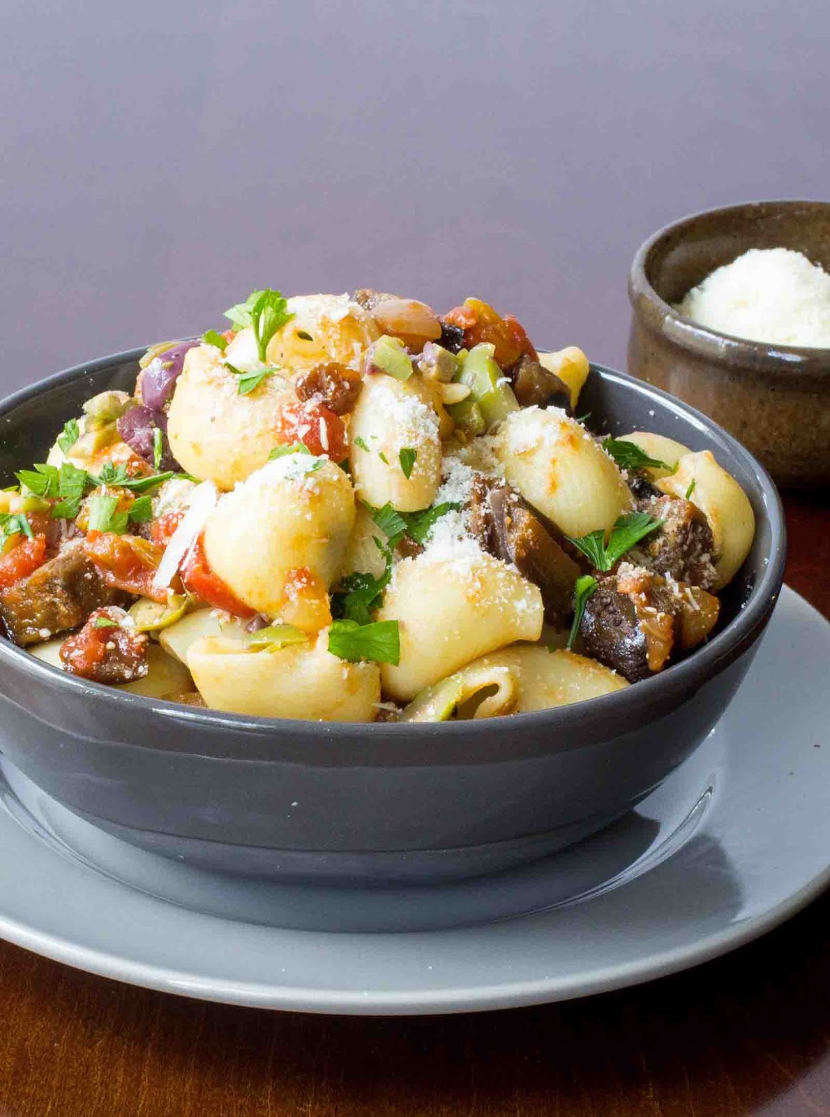 Eggplant Caponata Pasta - Amanda Bowens Kitchen