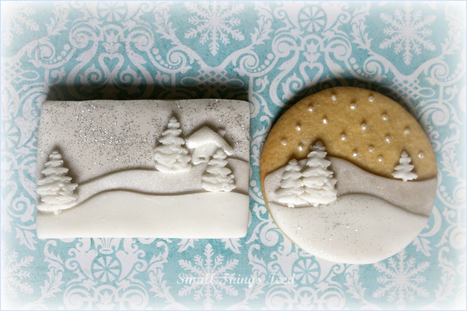 Small Things Iced: Winter Scene Cookies & White Christmas Cupcakes