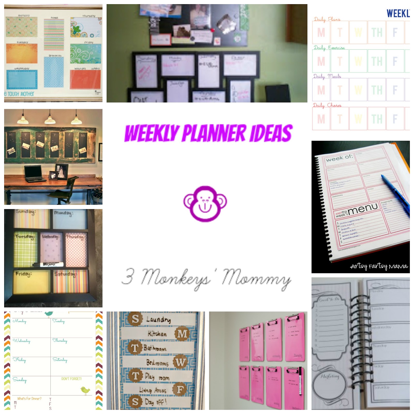 3 Monkeys' Mommy: 10 Weekly Planner Ideas {Perfect Pins}