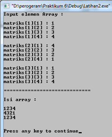 Algoritma Program: Program Matriks 3x4 [ARRAY]